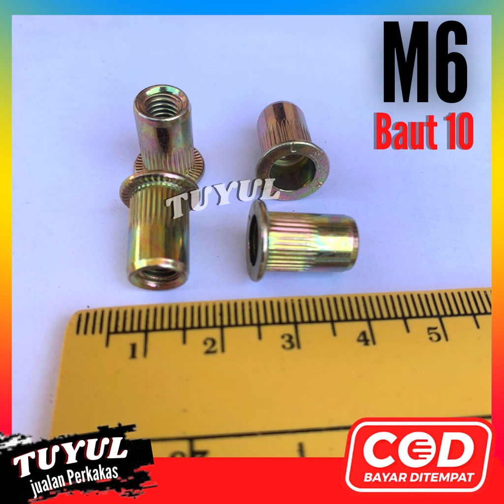 Jual Rivet Nut M6 Insert Mur Nutsert Tanam | Shopee Indonesia