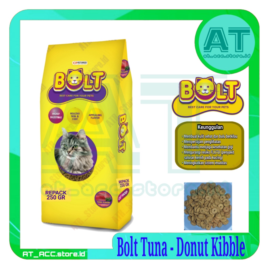 Jual Makanan Kucing Bolt Tuna Kibble Donat - Dry Cat Food 250GR ...