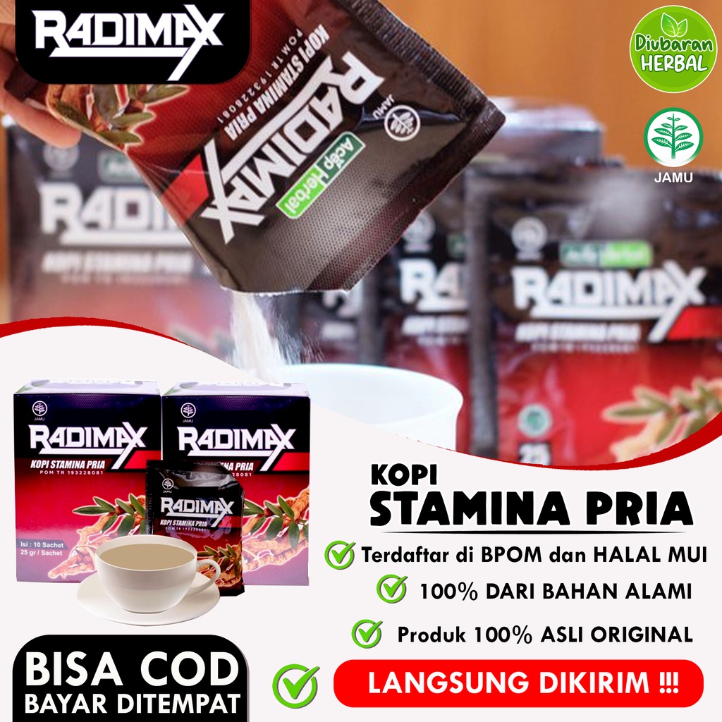 Jual Kopi Stamina Pria Dewasa Kopi Radimax 10 Sachet Original | Shopee ...