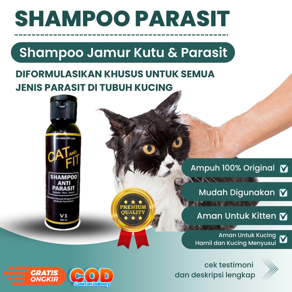 Jual shampoo kucing CAT AND FIT V1 anti jamur parasit kutu kucing ...
