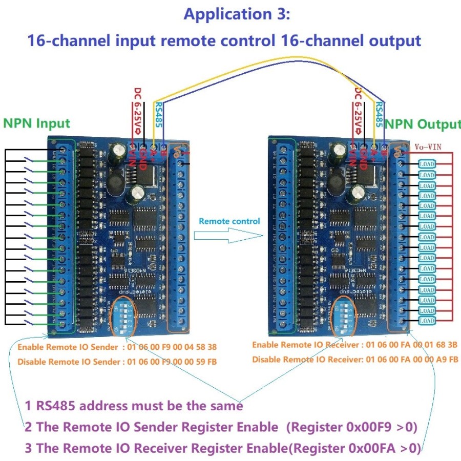 Jual Modbus RTU Module 16Input 16Output RS485 Remote Control I/O ...