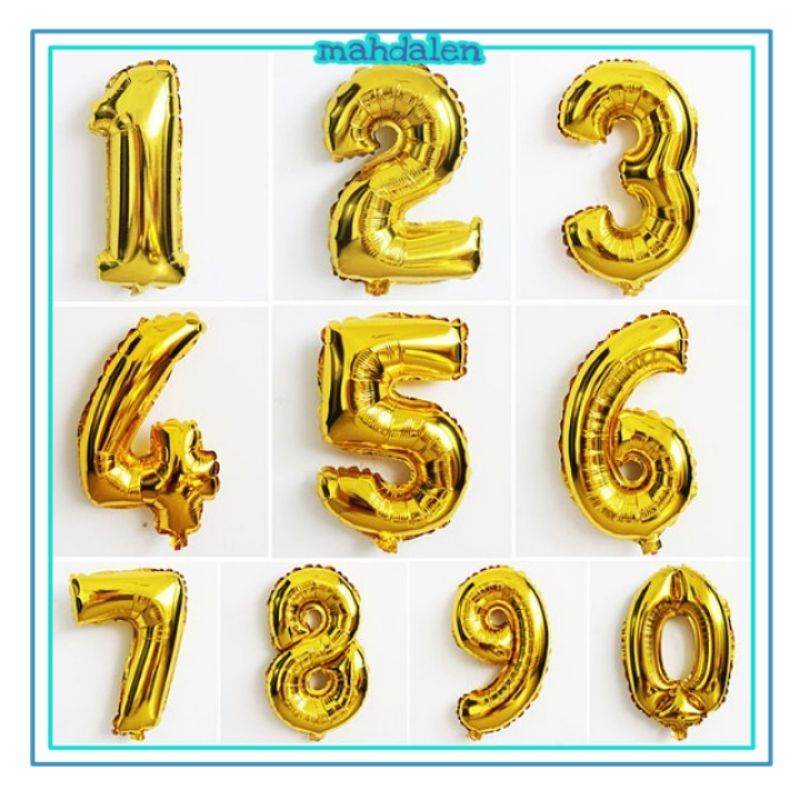 Jual BALON ANGKA FOIL GOLD SILVER 40CM BALON PESTA ULANG TAHUN BALLON ...
