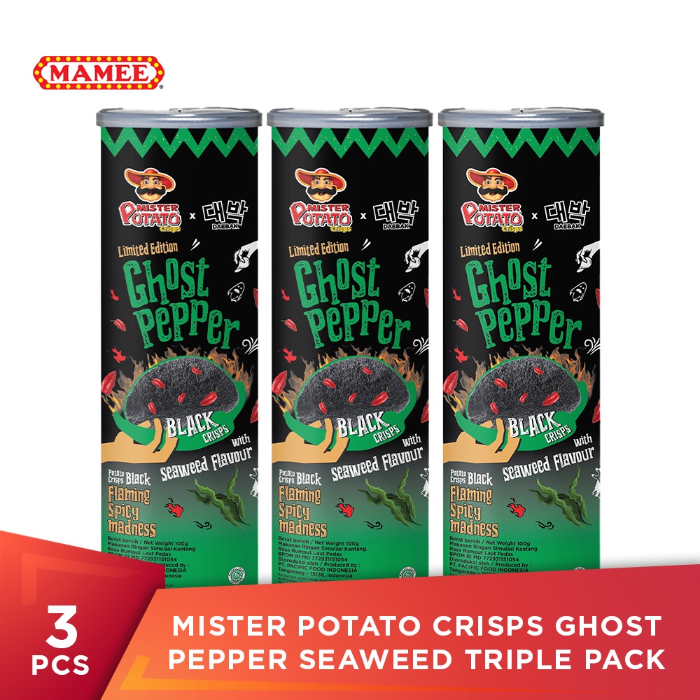 Jual Mister Potato Crisps Ghost Pepper Seaweed Triple Pack | Shopee ...