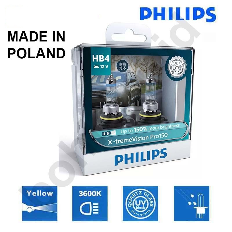 Jual Lampu Mobil Philips HB4 9006 XTREME VISION PRO150 +150% Made in ...