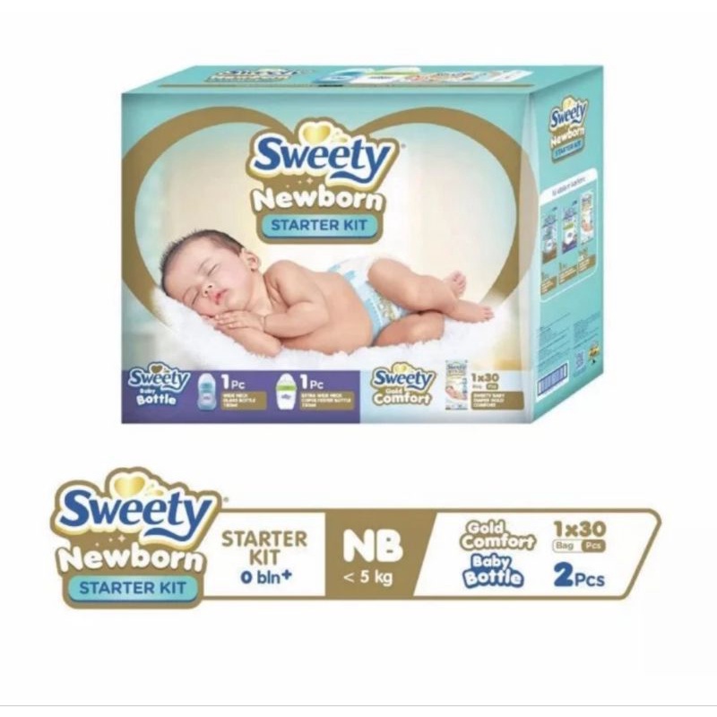 Jual Popok Sweety New Born Starter Kit A NB 30 Bottle 2 Pcs | Shopee ...
