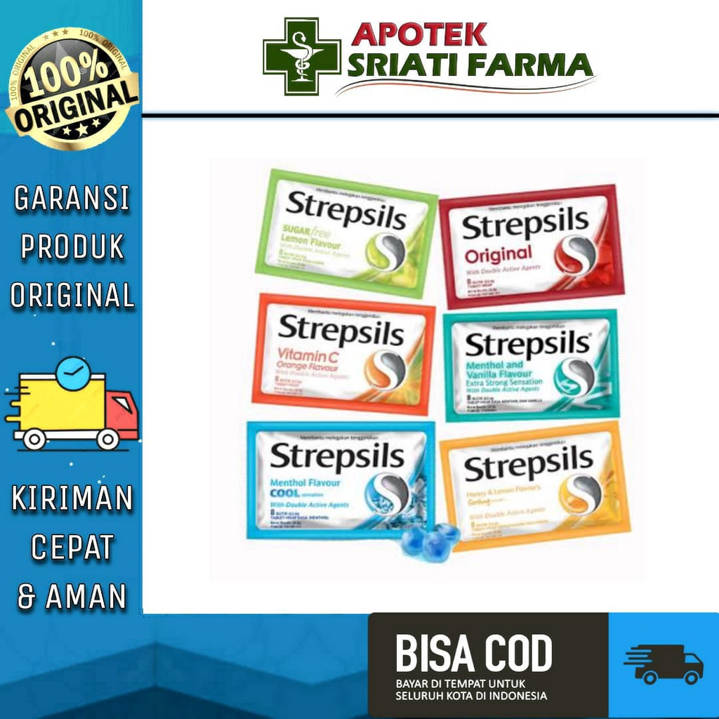 Jual Strepsils Tablet - Permen Hisap 1 Sachet Isi 8 Butir | Shopee ...