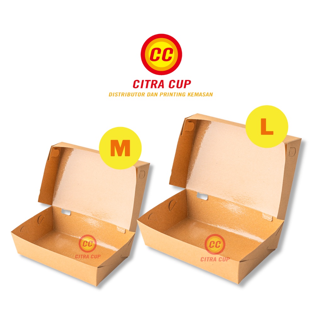 Jual PAPER LUNCH BOX BAHAN KRAFT FULL LAMINASI SIZE M & L - LUNCHBOX ...