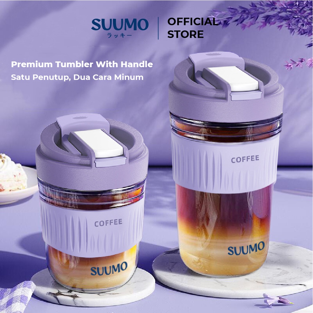 Jual Suumo Tumbler Kopi/Susu/Teh Botol minum Transparan 400ml | Shopee ...
