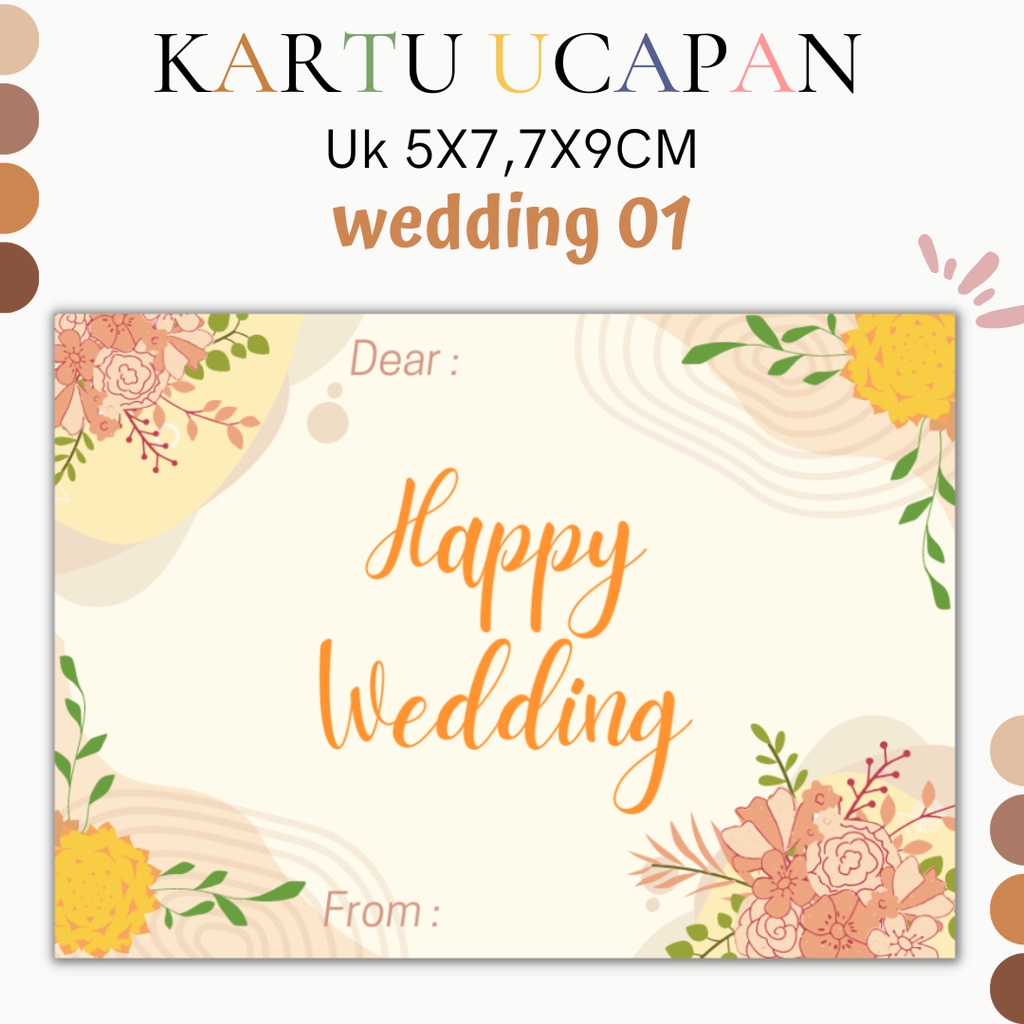Jual KARTU UCAPAN HAPPY WEDDING/SELAMAT PERNIKAHAN/WEDING/NIKAHAN KERTAS ART CARTOON UK 5X7,7X9 ...