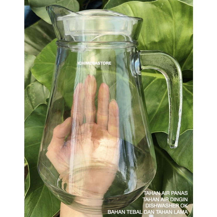 Jual Pitcher Kaca Besar dengan Tutup Plastik Water Jug Hotel Tebal ...