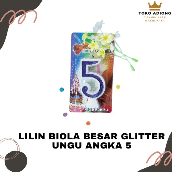 Jual LILIN BIOLA BESAR GLITTER UNGU ANGKA 5 - BIRTHDAY CANDLE | Shopee ...