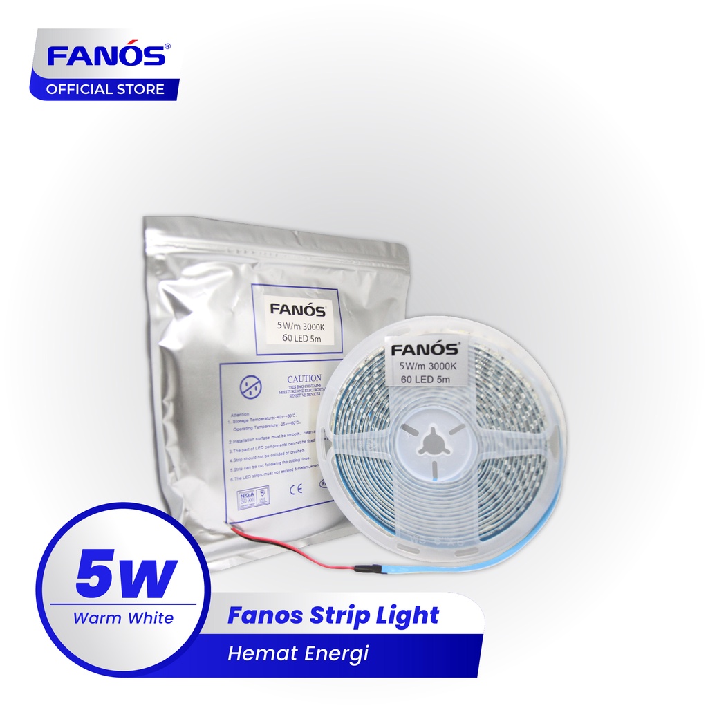 Jual FANOS Led StripLight 5W 5 Meter ( WarmWhite/Kuning ) | Shopee ...