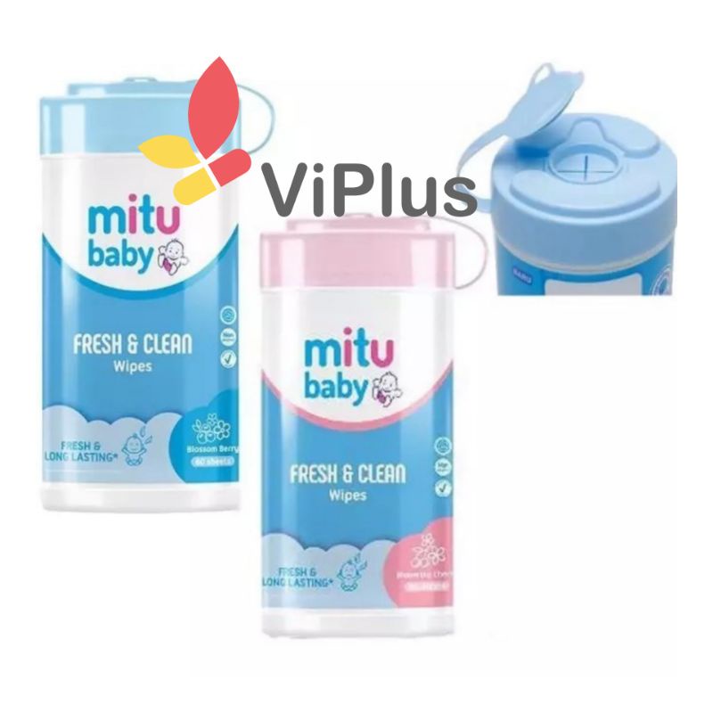 Jual Mitu Baby wipes - botol 60 sheets - ViPlus | Shopee Indonesia