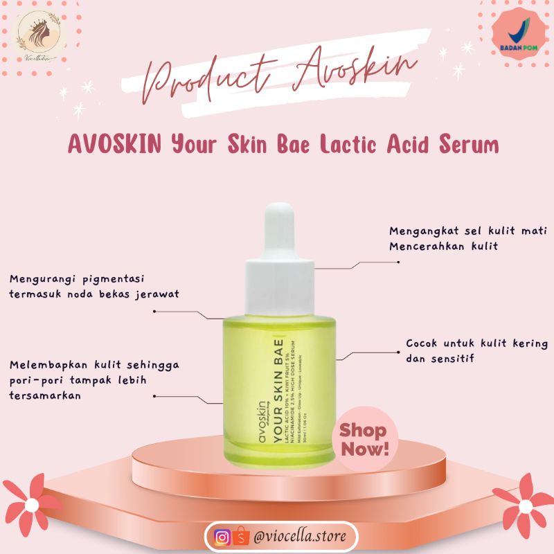Jual AVOSKIN Your Skin Bae Lactic Acid 10% + Kiwi Fruit 5% ...