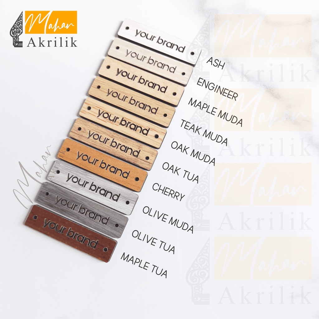 Jual [TERMURAH] Label Hijab Kayu / Label Produk / bahan kayu / Label ...