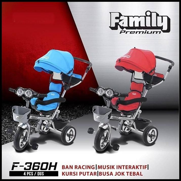 Jual Sepeda Stroller Anak Balita Roda 3 Tricycle Family Premium F 360 H ...