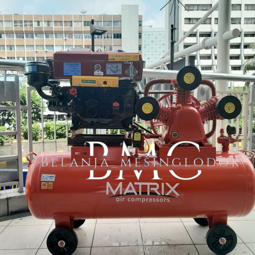 Jual Kompresor Kompressor Udara Angin 5 HP Komplit Diesel 7.5 HP Matrix ...