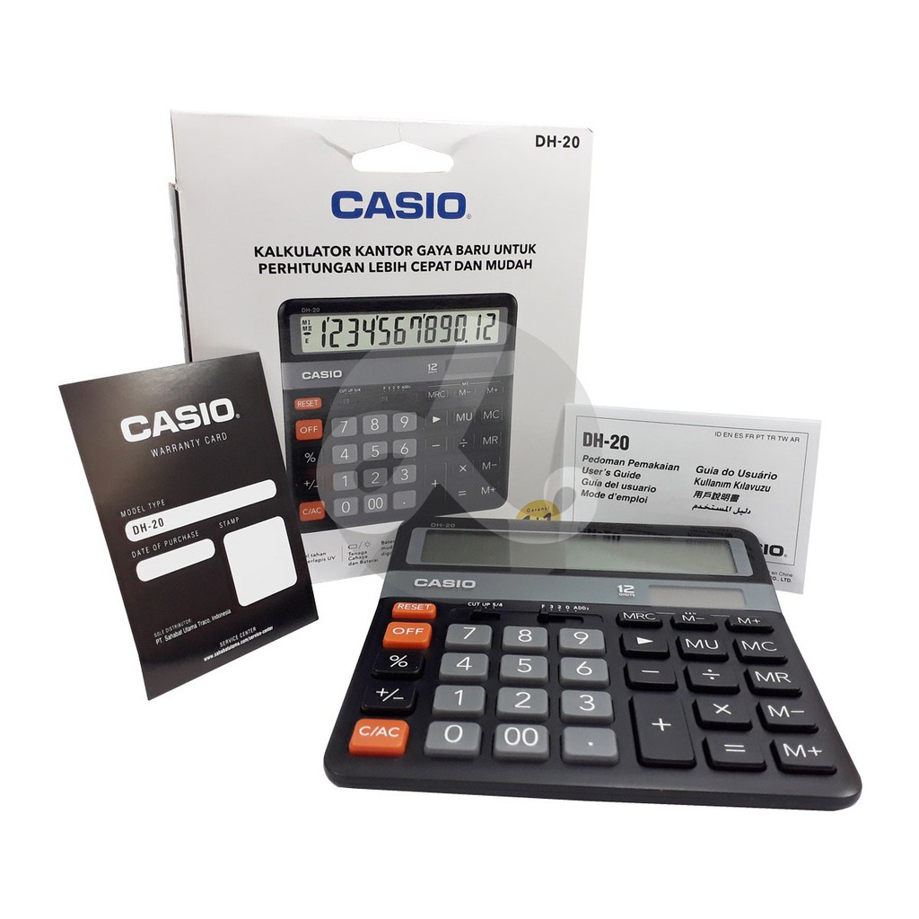 Jual Kalkulator Casio Practical Calculator DH-20 Original 12 Digit ...