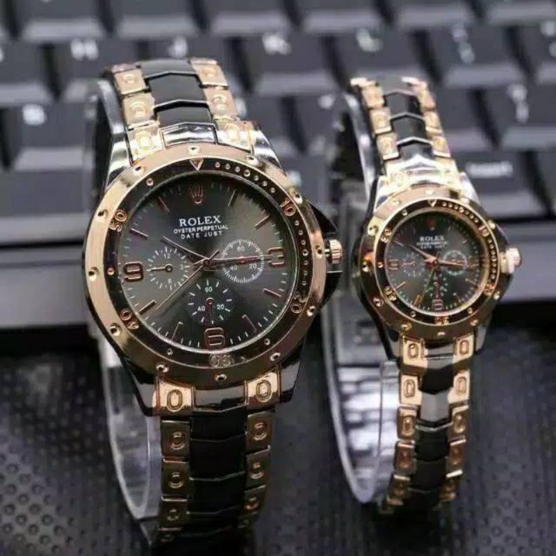 Jual Jam Tangan Couple Fashion Rolex Baut Strap Rantai/Stell(Dikirim ...