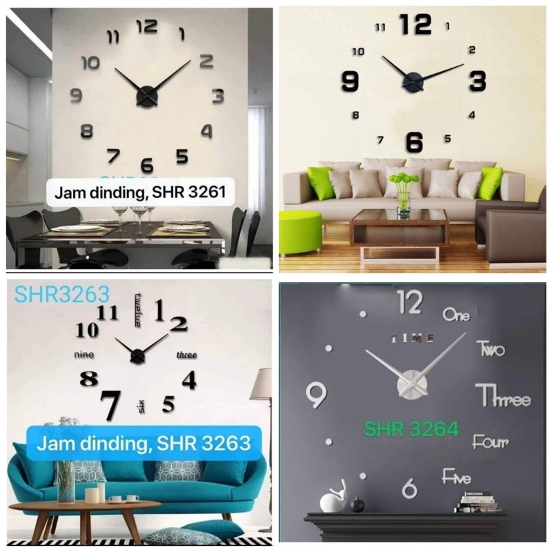 Jual Jam Dinding DIY Tempel Jumbo Raksasa 130 cm Shenar Giant Wall ...