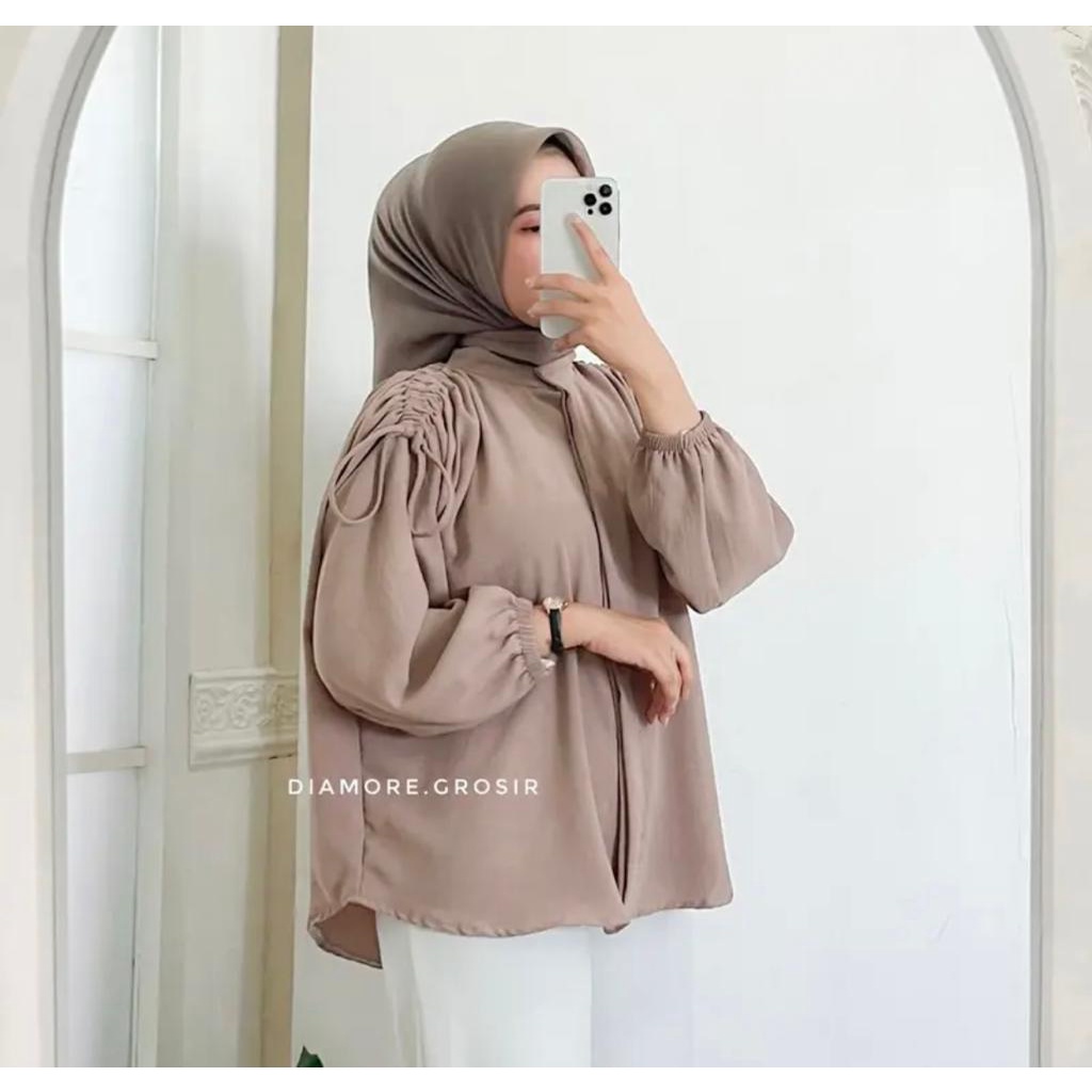 Jual HEKSA BLOUSE LENGAN KERUT CRINKLE AIRFLOW | Shopee Indonesia