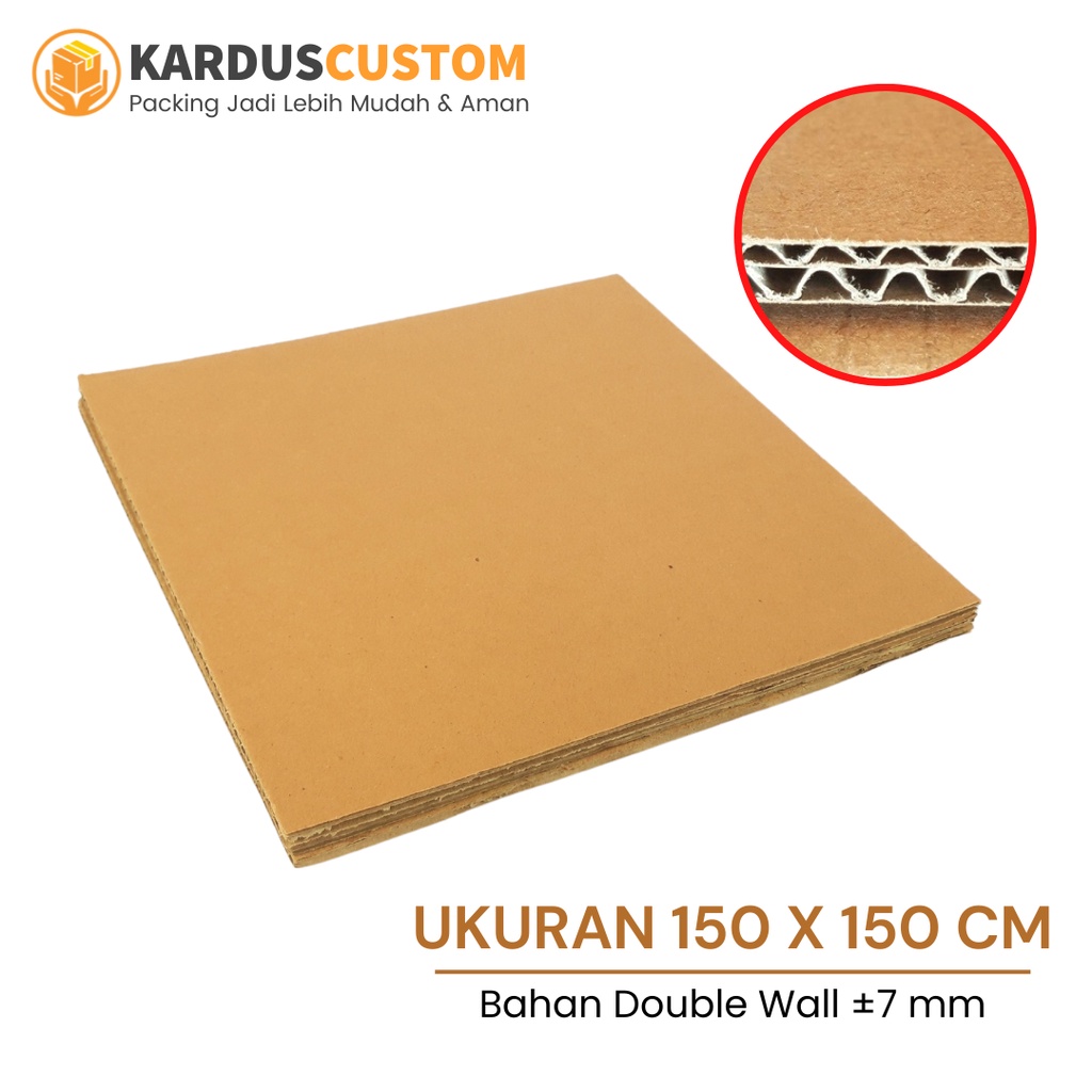 Jual Kardus Lembaran 150x150 cm Double Wall Custom Ukuran Karton Polos ...