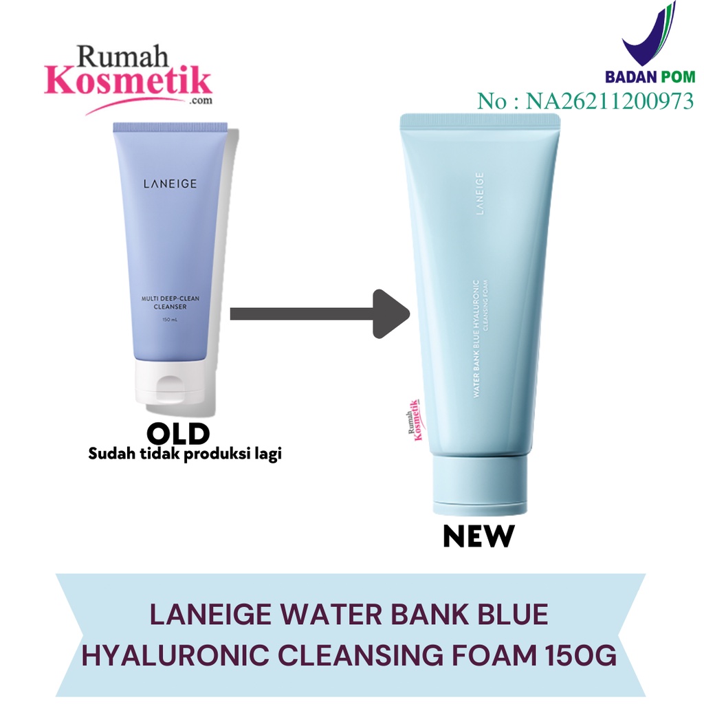 Jual Laneige Multi Deep Clean Cleanser 150ml/Water Bank Blue Hyaluronic ...