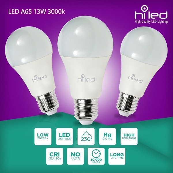 Jual Lampu Bohlam HILED /13 Watt Putih ,Natural Kuning / Hemat Listrik ...