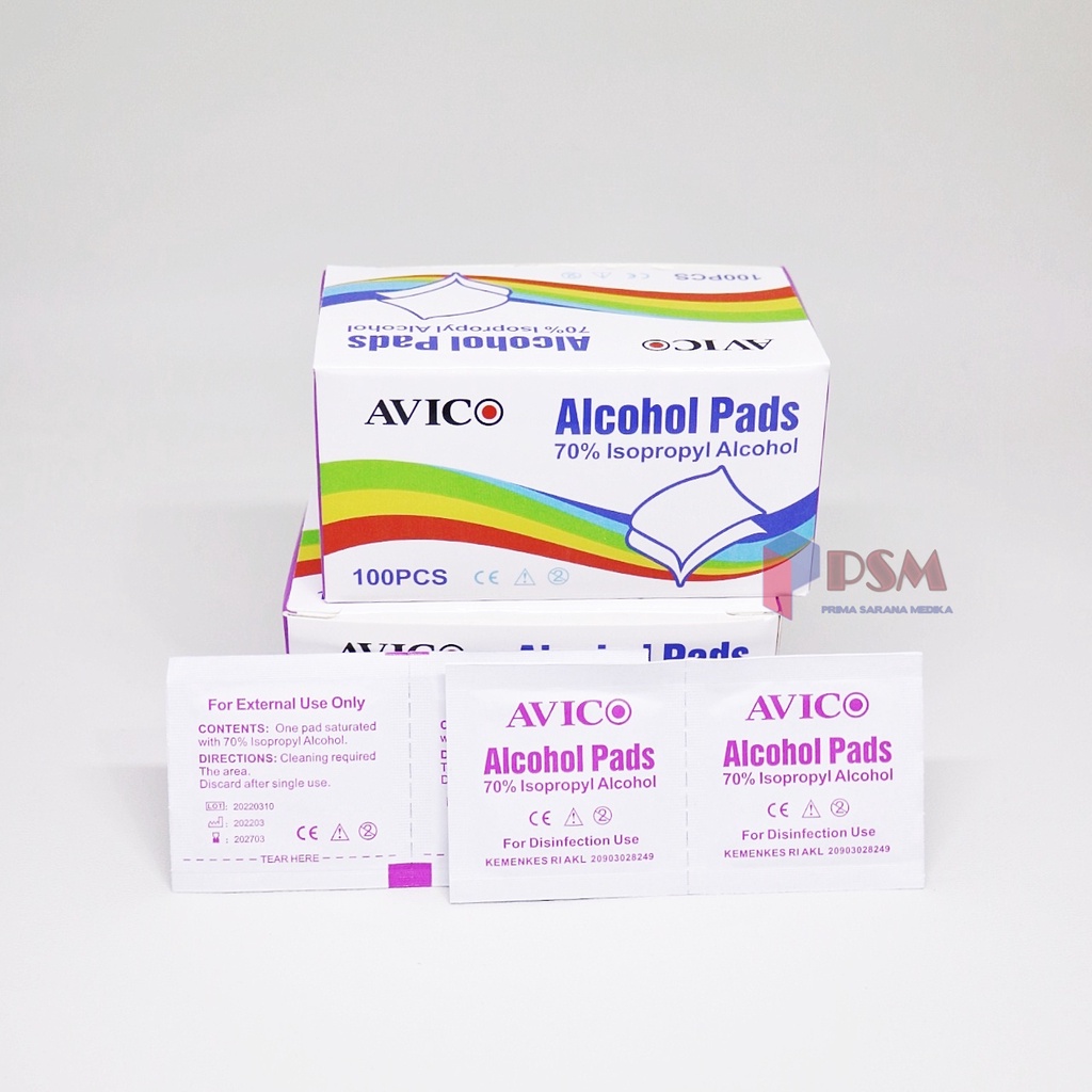 Jual Avico Alcohol Pads Isopropyl 70% isi 100pcs / Tisu Alkohol One ...