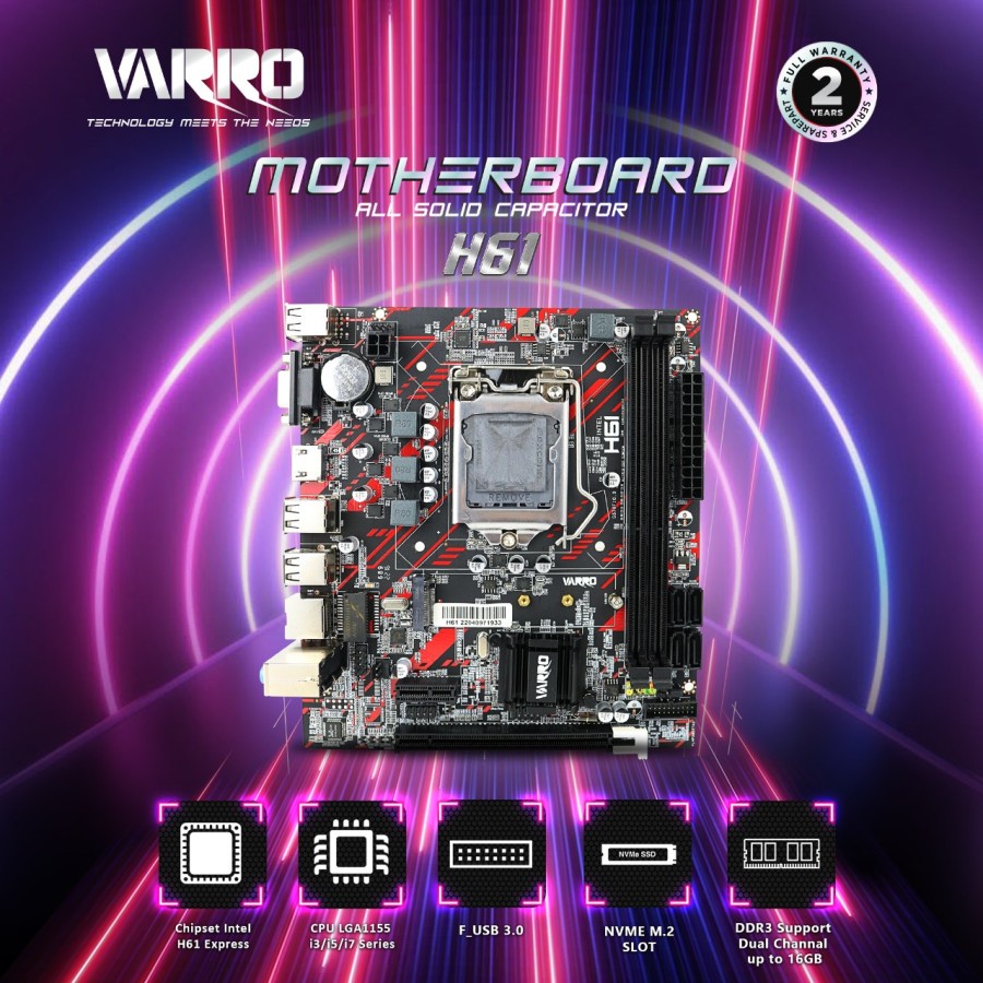 Jual MOTHERBOARD VARRO H61M-GP SOCKET 1155 DDR3 | Shopee Indonesia