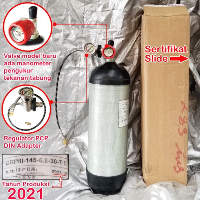 Jual Tabung Scuba Composite 6.8L 6,8 Liter PCP Breathing Apparatus SCBA ...