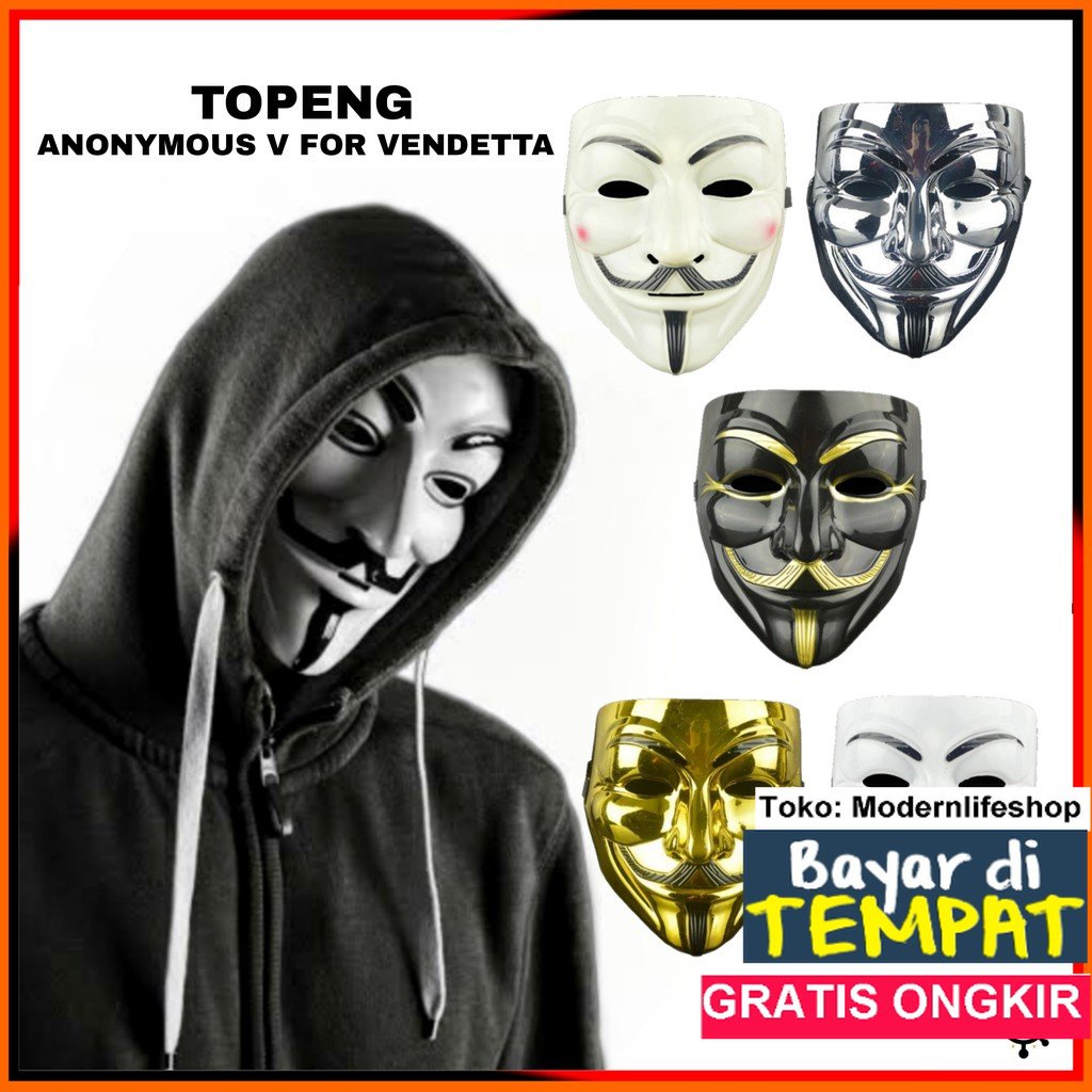 Jual Bisa COD dan FREE Ongkir TOPENG ANONYMOUS HACKER VENDETTA MASK ...