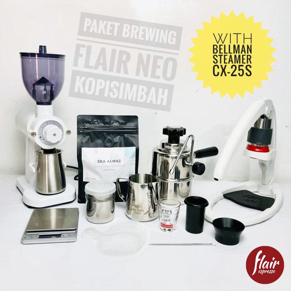 Jual Paket Brewing FLAIR NEO Espresso With Blellman Stovetop Steamer ...