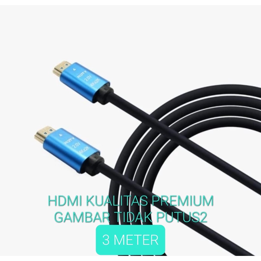 Jual ORIGINAL KABEL HDMI 3 M METER 4K CABLE TV TELEVISI PS GAME CPU MONITOR LAYAR LED FULL HD ...