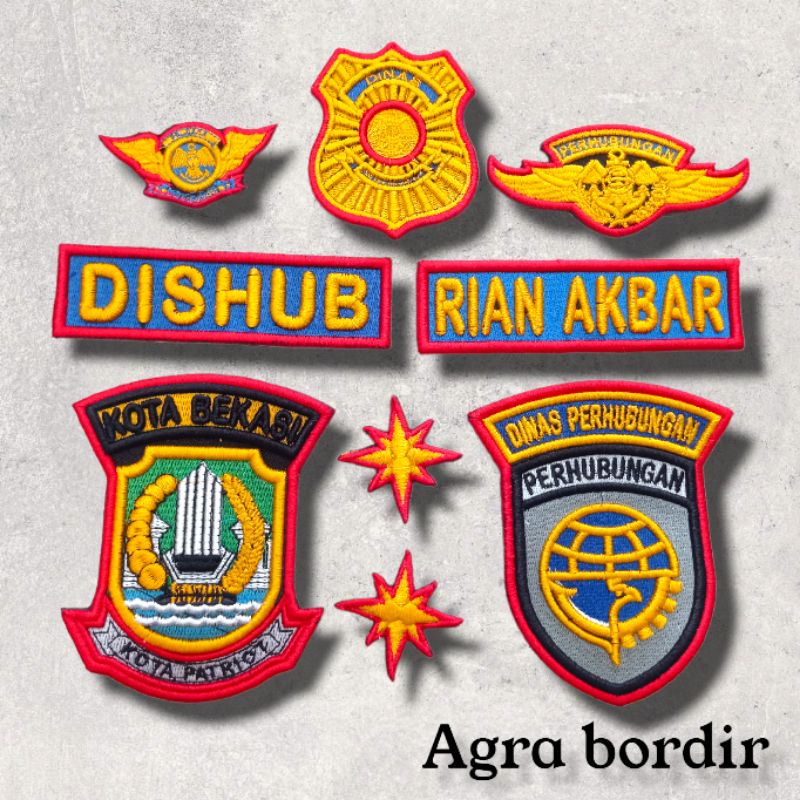 Jual bordir logo dishub timbul 3d full set request murah | Shopee Indonesia