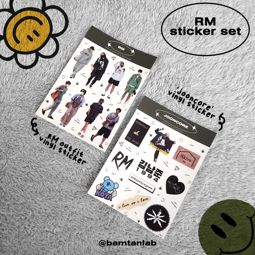Jual RM STICKER SET / RM OUTFIT STICKER / JOONCORE STICKER / STICKER ...