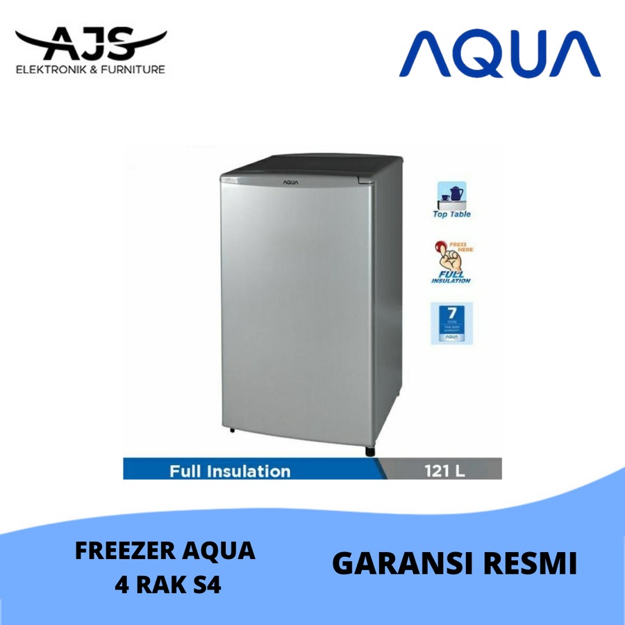 Jual FREEZER AQUA JAPAN AQF-S4(S) 4 5 RAK LEMARI ES PEMBEKU ES BATU BARU | Shopee Indonesia