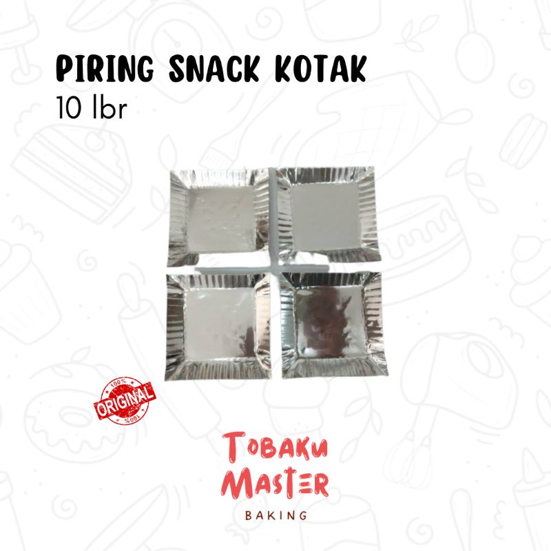 Jual [ 10 LBR ] Piring Kotak / Piring Snack Kotak / Piring Tart Kotak ...
