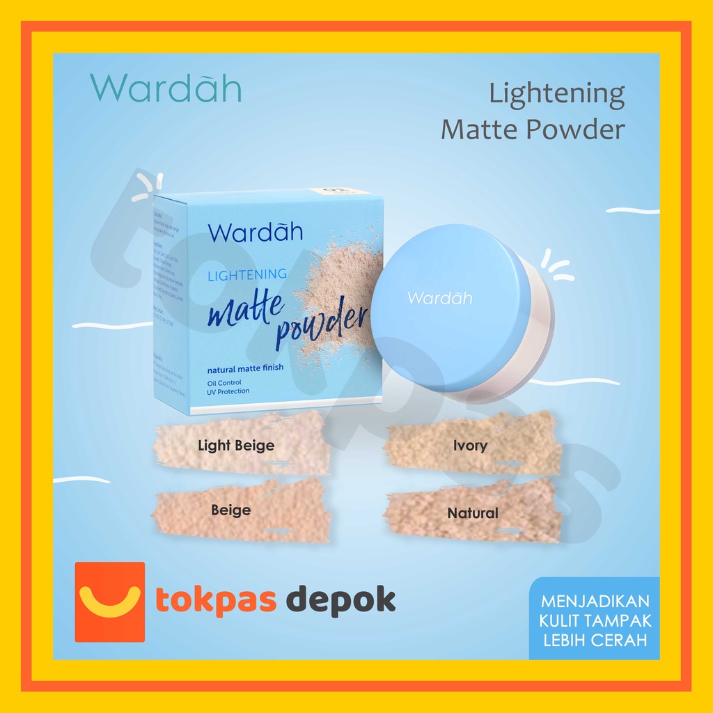 Jual Wardah Lightening Matte Powder Natural Matte Finish 20 gr | Shopee ...