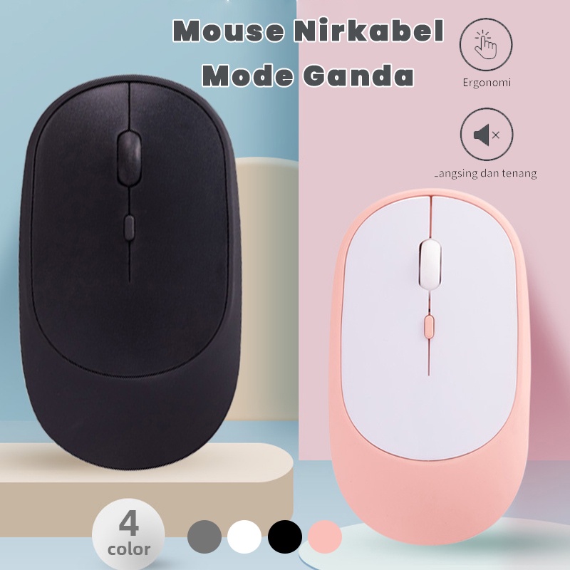 Jual Bluetooth Mouse Wireless Silent Ultra Tipis Portable Rechargeable ...
