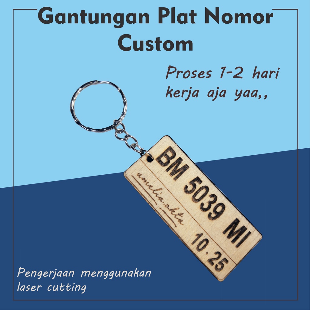 Jual Gantungan Kunci Plat Nomor Kayu Custom Plat Kendaraan | Plywood ...