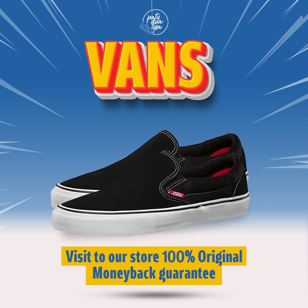 Jual Vans Slip ON Pro Black White ( POPCUSH ) / Vans Original ...