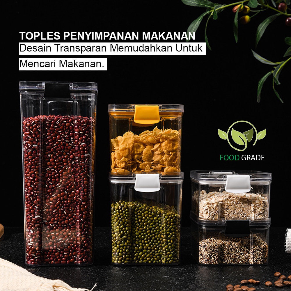 Jual Toples Plastik Bening Kotak Persegi Food Container Food Storage Kedap Udara Kotak Plastik ...