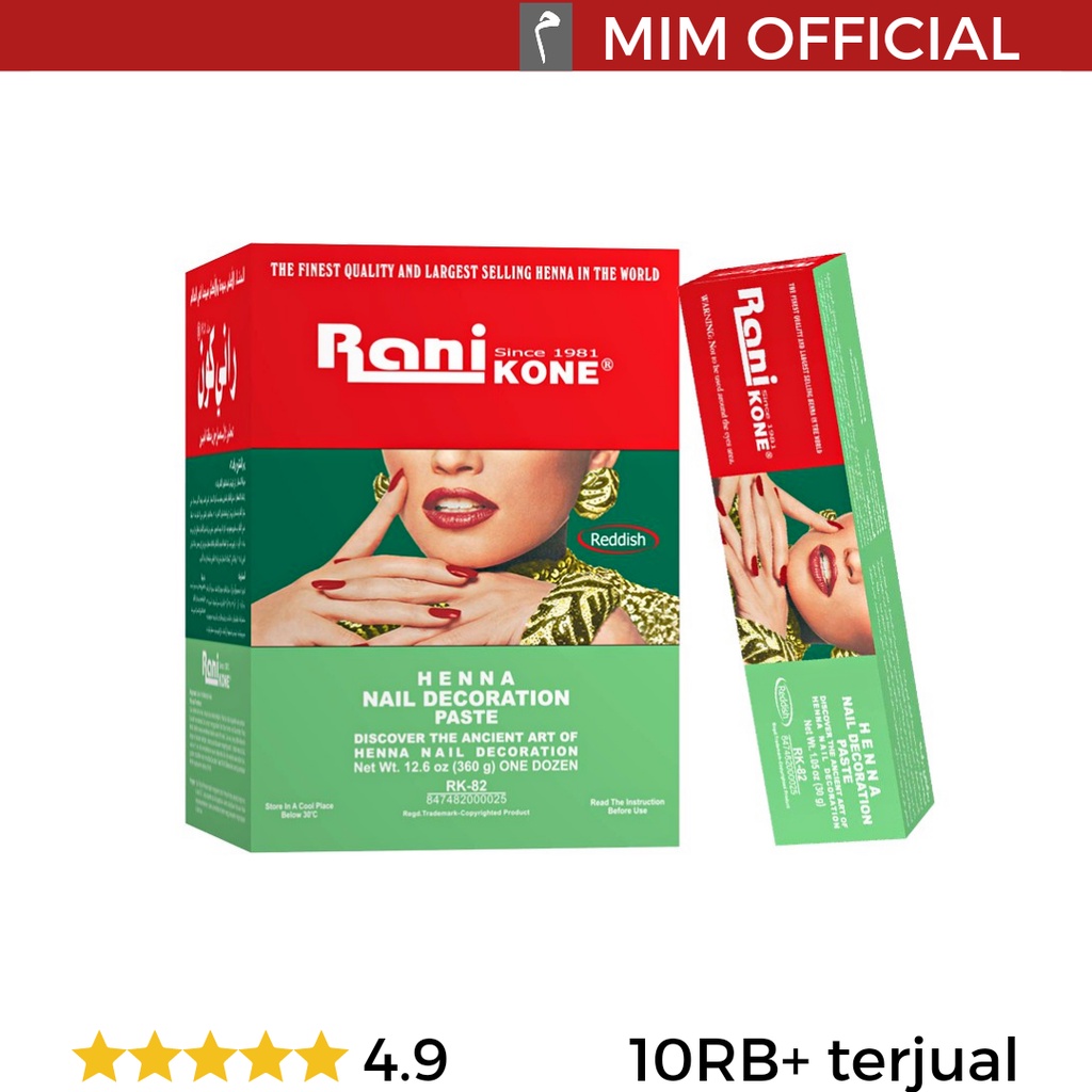 Jual HENA / PACAR KUKU / INAI RANI KONE 6 gr KEMERAHAN (MIM OFFICIAL ...