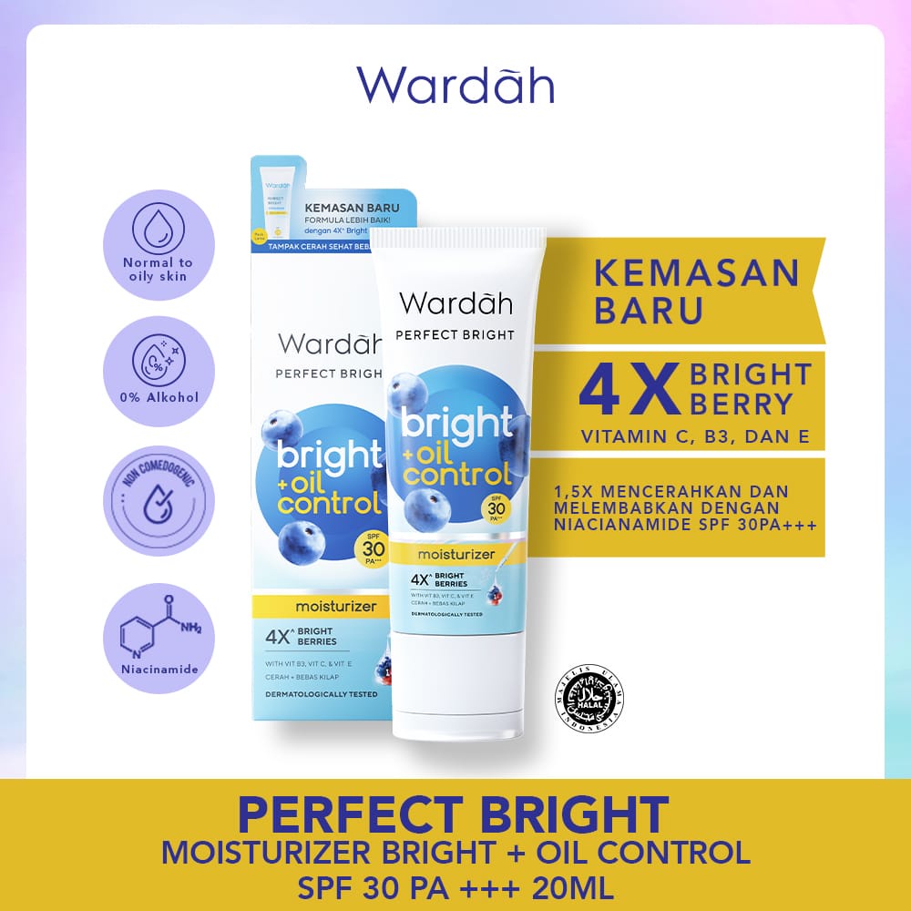 Jual Wardah Perfect Bright Moisturizer Kemasan & Formula Baru SPF 30 Oil Control | Shopee Indonesia
