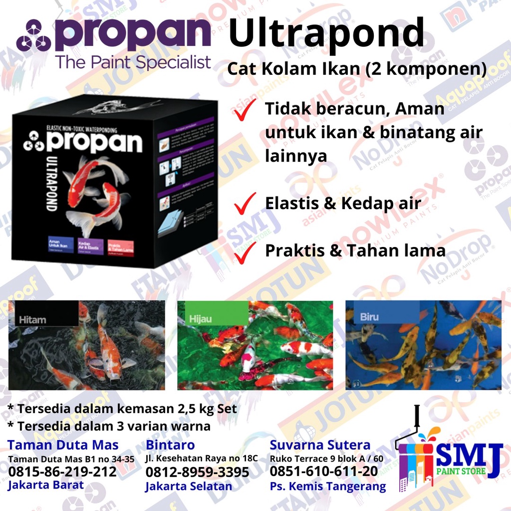 Jual Cat Kolam Ikan PROPAN ULTRAPOND Hitam Black 2,5 kg set mirip ...