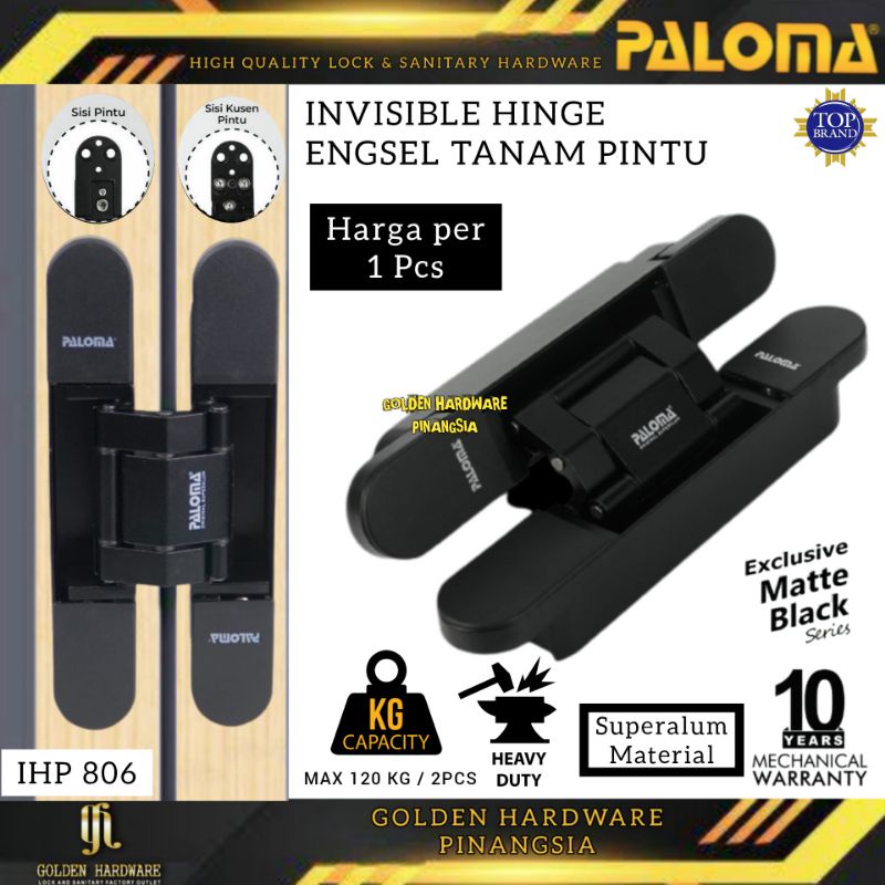 Jual PALOMA IHP 806 ENGSEL CONCEALED INVISIBLE HINGE ENGSEL TANAM PINTU ...