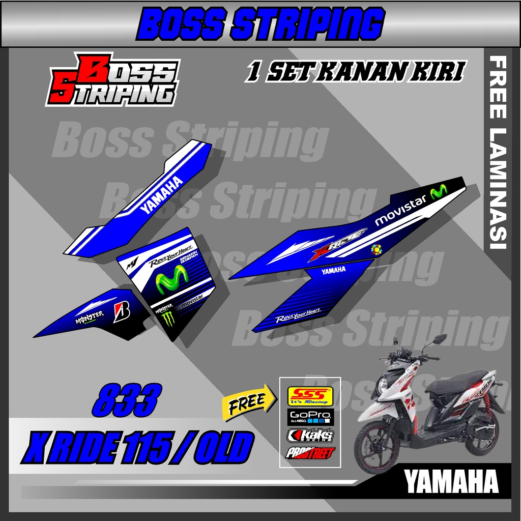 Jual Sticker Variasi Yamaha XRIDE X Ride 115 old karbu - Striping xride ...