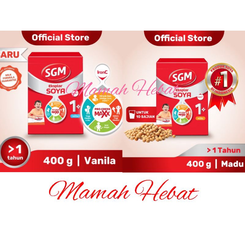 Jual SGM SOYA 1+ RASA VANILA DAN MADU KEMASAN 400G | Shopee Indonesia