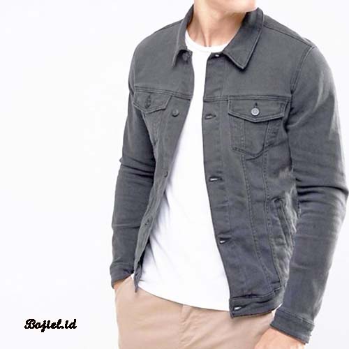 Jual JAKET TERBARU - JAKET JINS PRIA POLOS TEBAL JACKET JEANS LEPIS ...